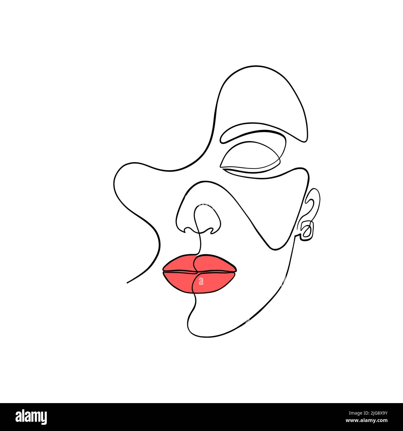 Minimal woman face Stock Vector Image & Art - Alamy