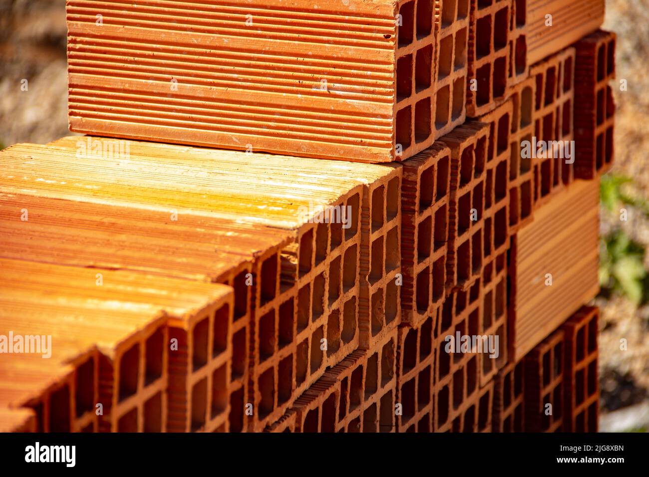 Goiania, Goiás, Brazil – July 08, 2022: Ceramic bricks arranged in ...