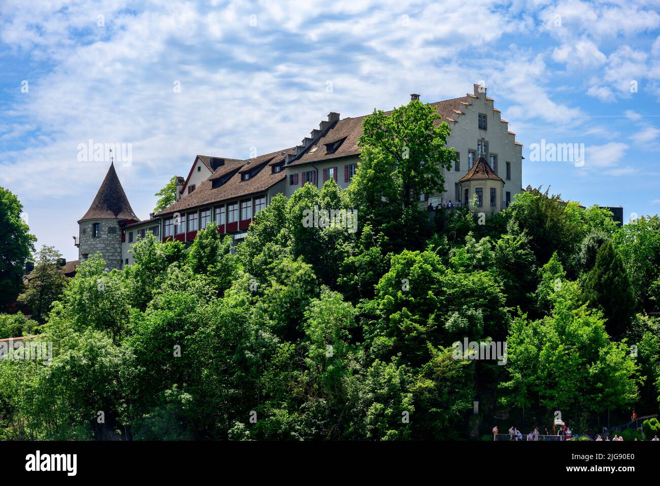 Switzerland, Schaffhausen, the Rhine Falls near Schaffhausen Stock ...