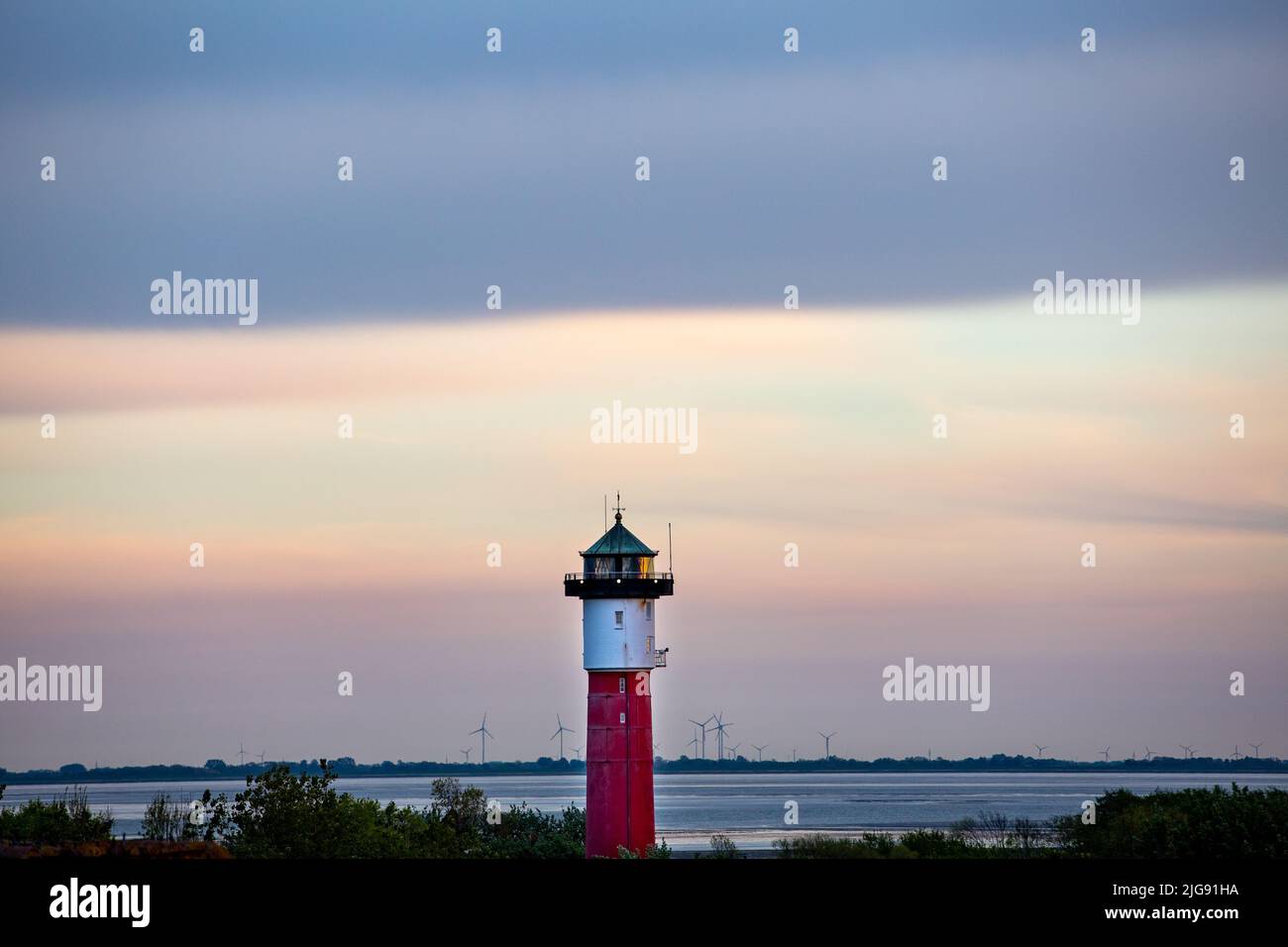 Old Lighthouse Of Wangerooge In Front Of Evening Sky, North Sea ...