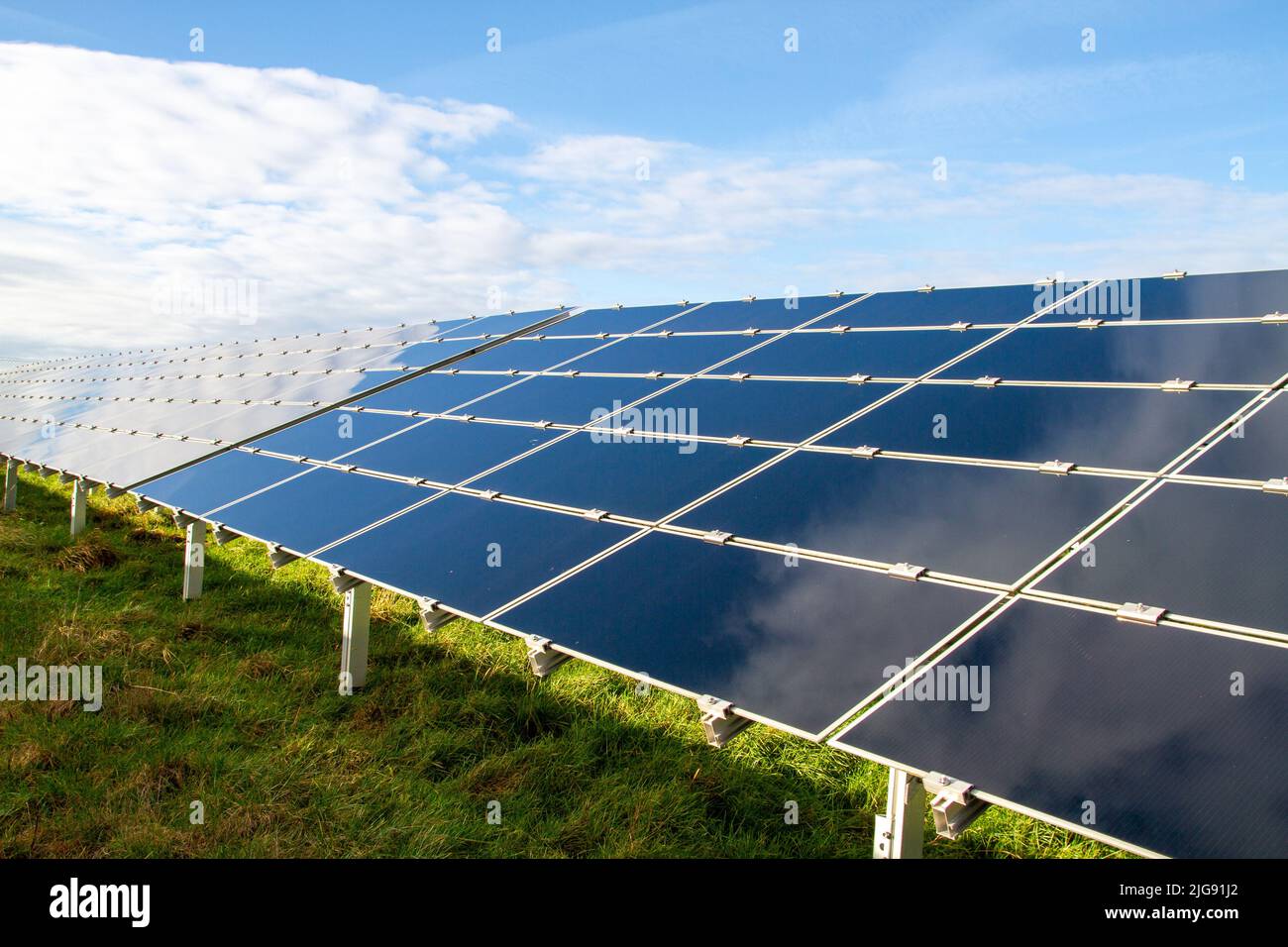 Photovotaic Modules In An Outdoor Installation, Clouds And Sky ...