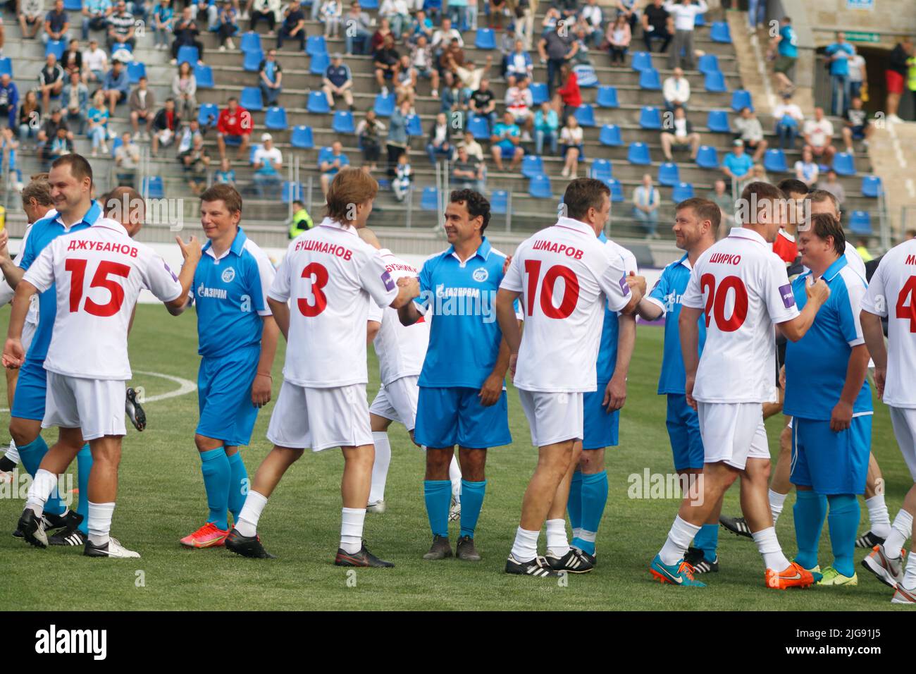 Saint Petersburg, Russia 8 july 2022: Football. Betting Match of Legends. Zenit FC - FC Spartak ...