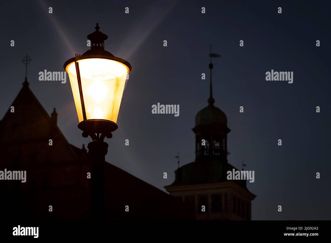 Street light in Gdansk at night Stock Photo - Alamy