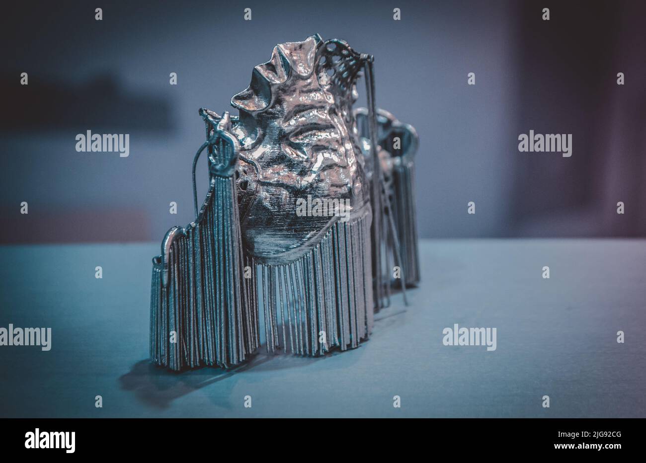 Object printed on metal 3d printer. Dental crowns printed in laser ...