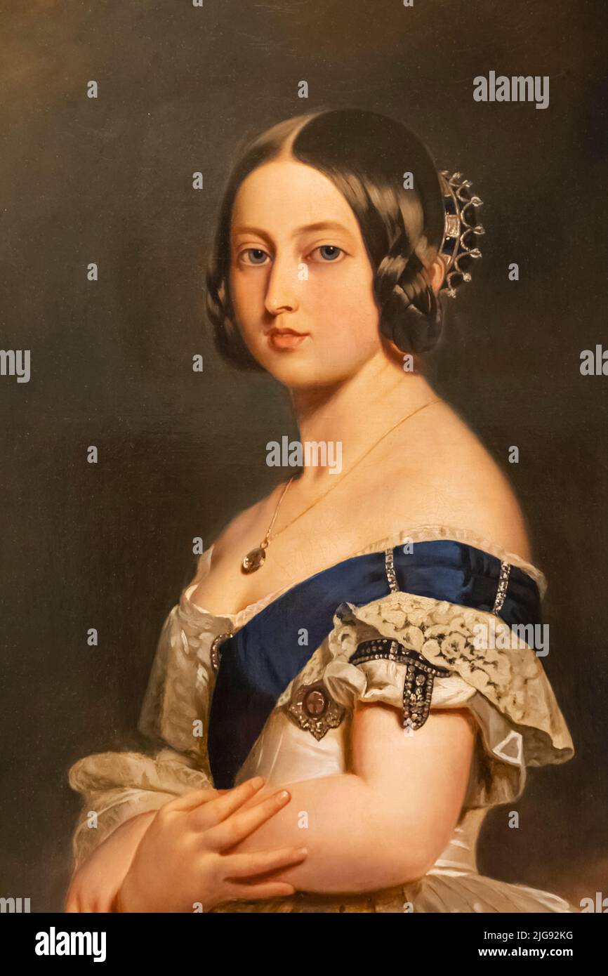 Portrait of queen victoria about 1857 61 by unknown artist hi-res stock ...