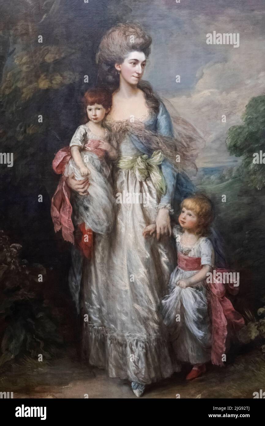 Painting of Mrs Elizabeth Moody with her sons Samuel and Thomas by ...