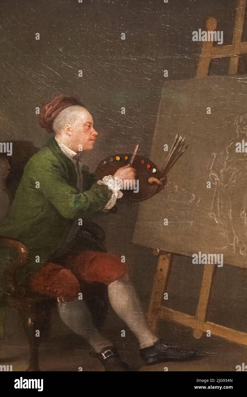 Self portrait of william hogarth painting the comic muse dated 1757 hi ...