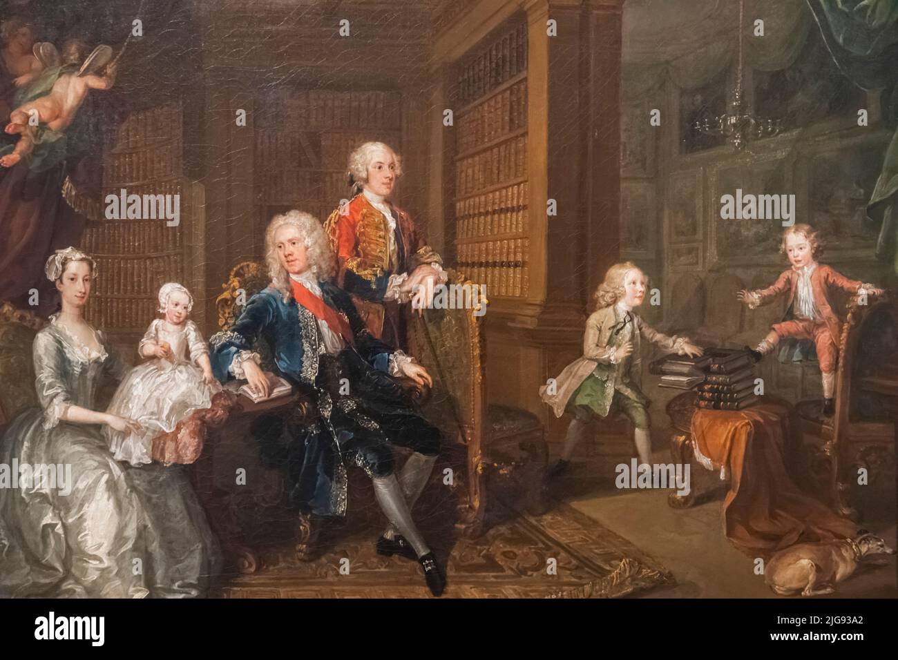 Painting titled "The Cholmondeley Family" by William Hogarth dated 1732 ...