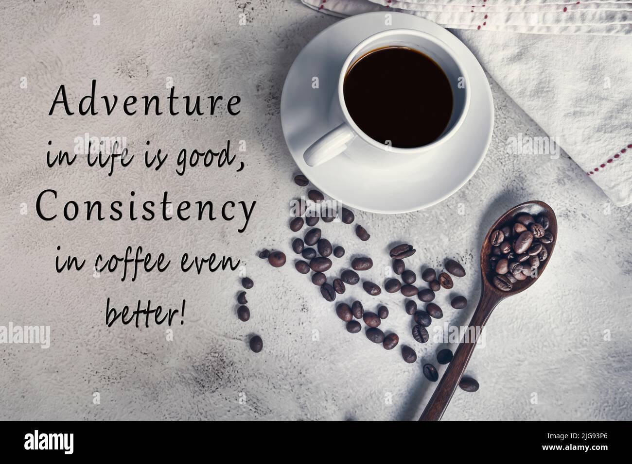 Motivational and inspirational quote with coffee background on marble ...