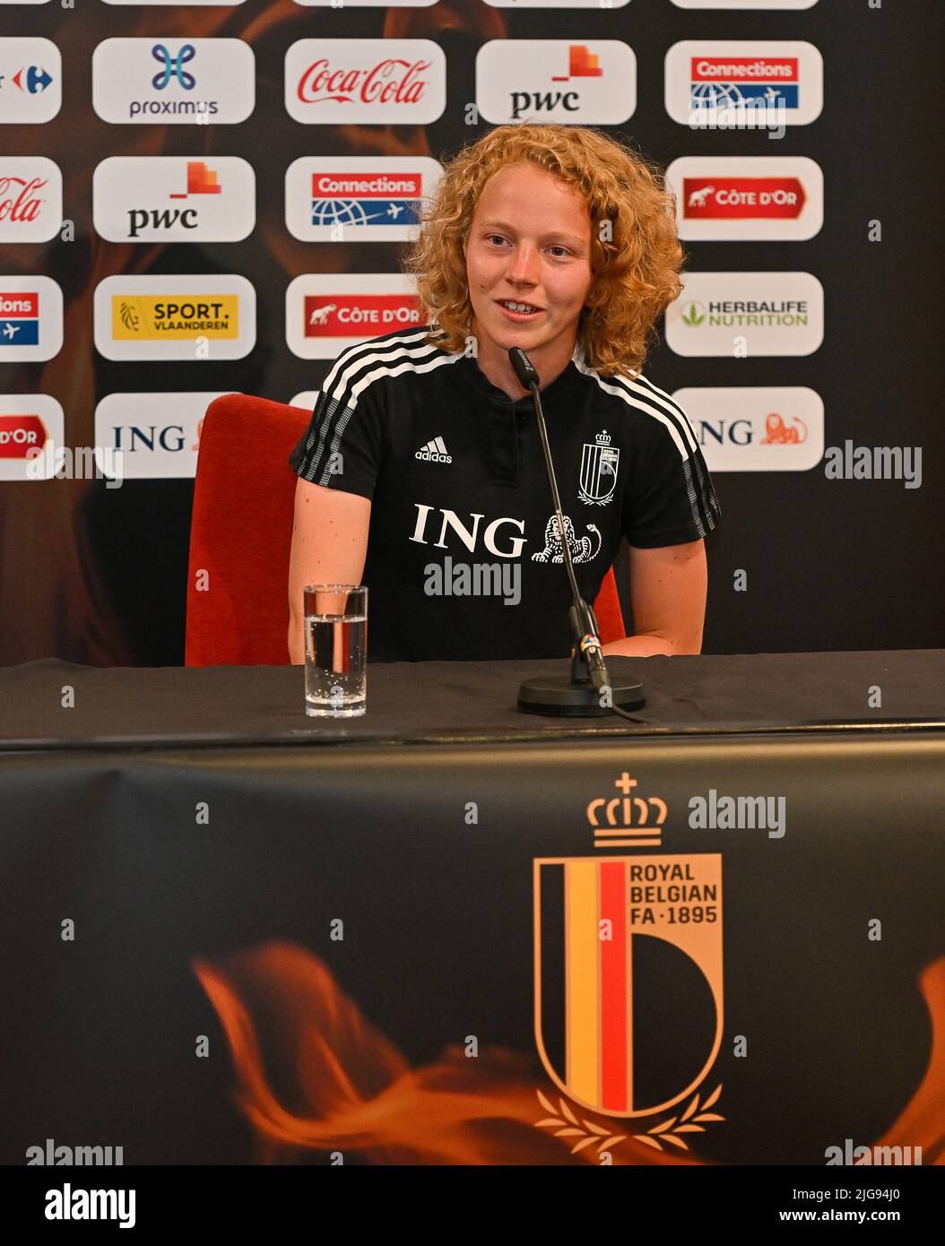 Belgium's Charlotte Tison pictured during a press conference of the ...