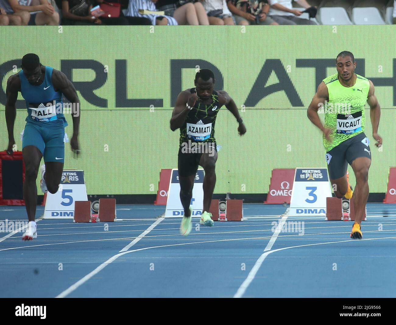 Mouhamadou Fall of France, Benjamin Azamati of Ghana and Jimmy Vicaut ...
