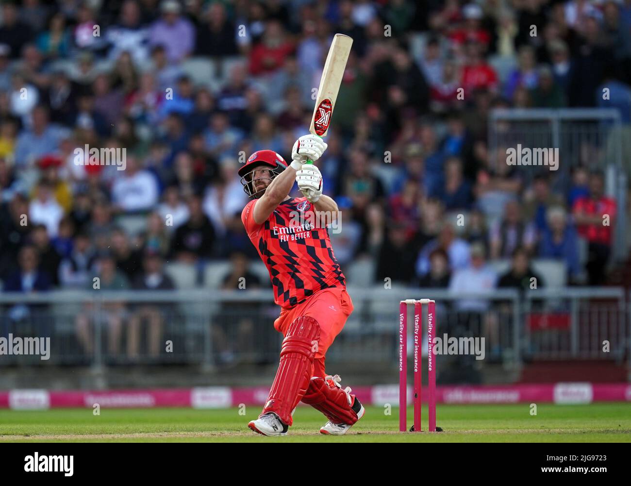 Lancashire's Steven Croft hits for 6 during the Vitality Blast T20 ...