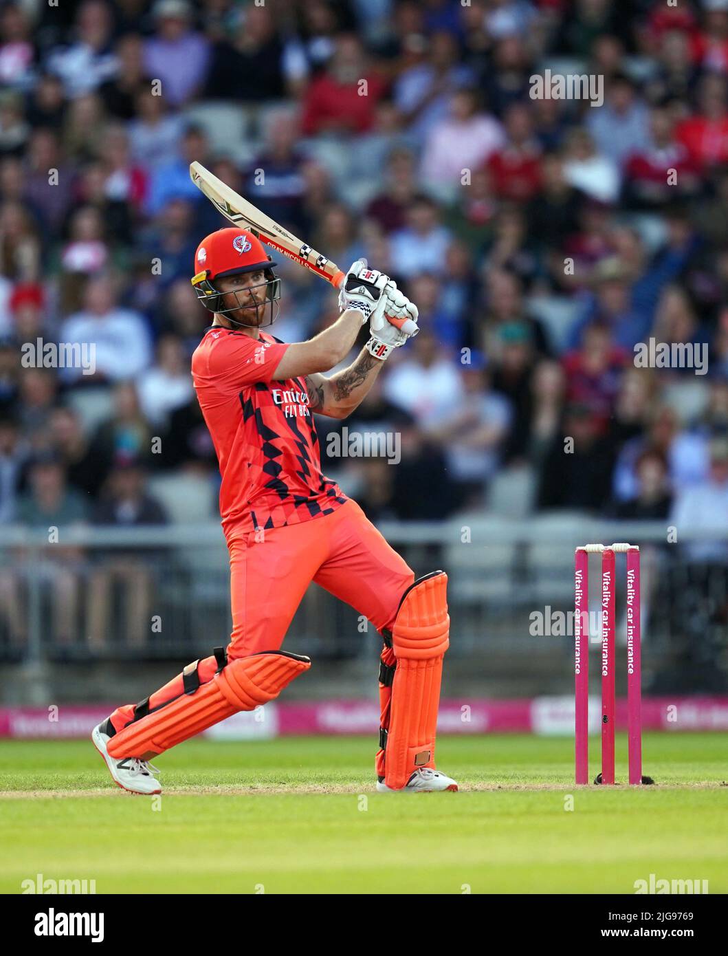 Lancashire's Phil Salt hits the boundary during the Vitality Blast T20 ...