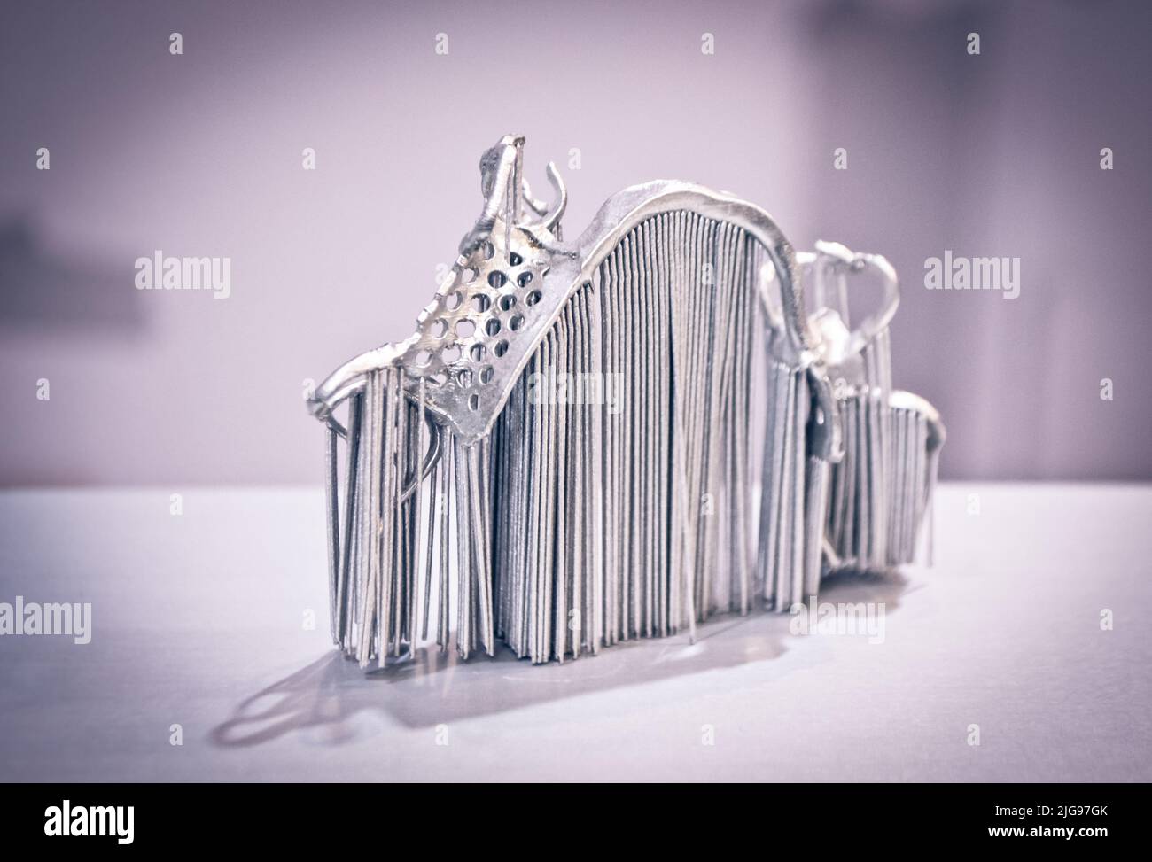Object printed from metal powder on metal 3d printer.Object printed in ...