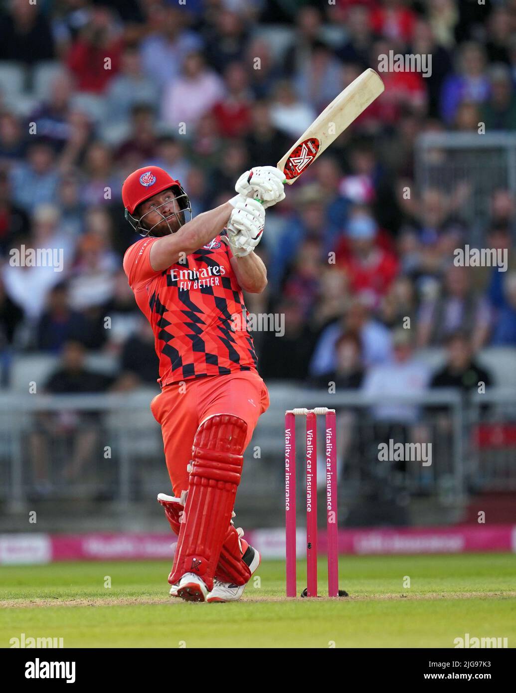 Lancashire's Steven Croft hits for 6 during the Vitality Blast T20 ...