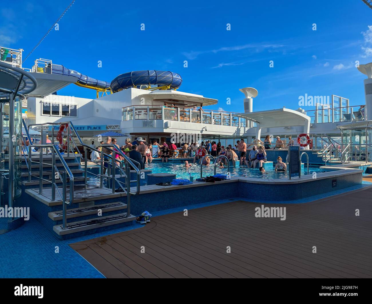 Orlando, FL USA-January 8, 2022: The Main Pool on the Norwegian Cruise ...