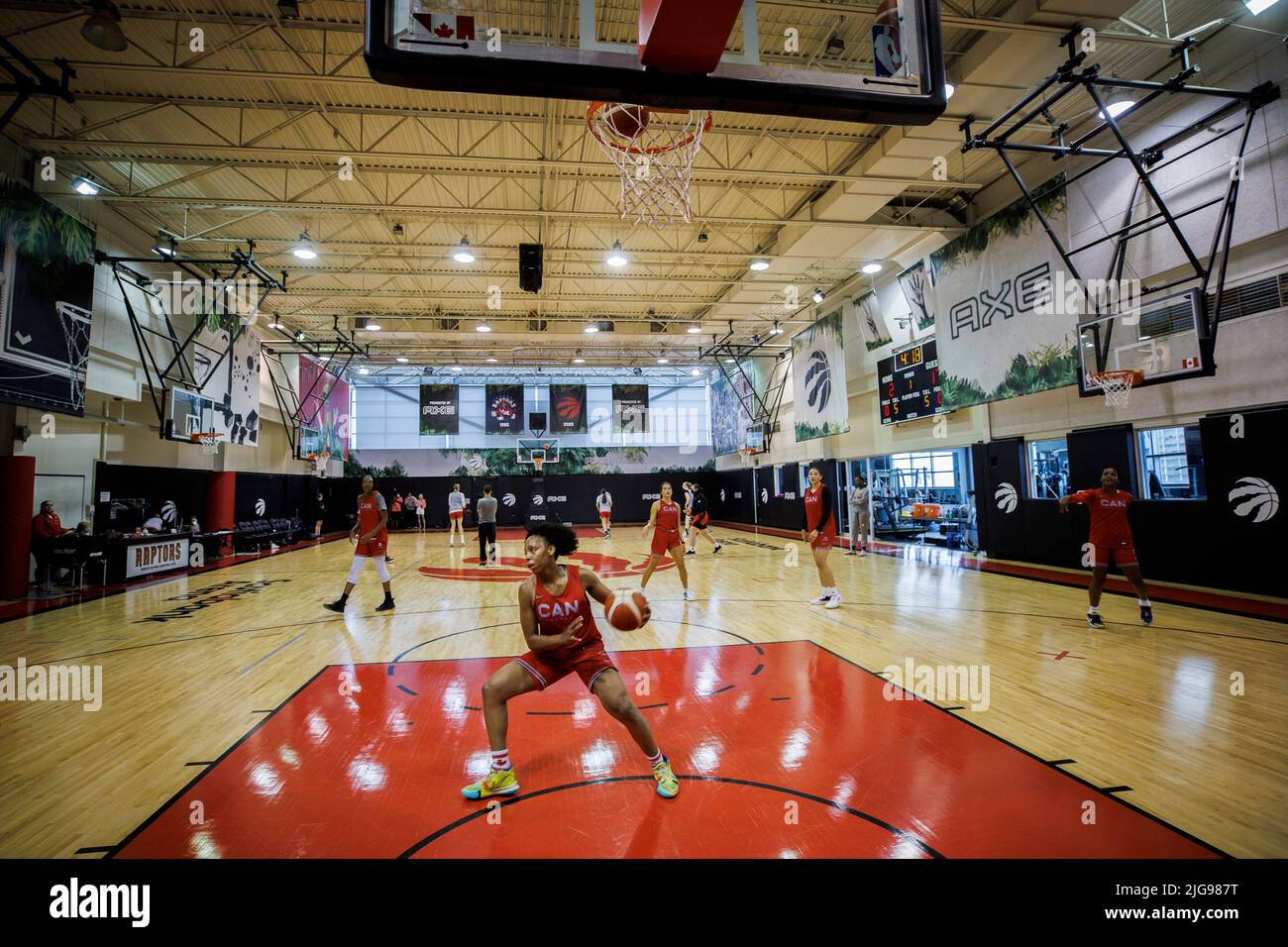 Nirra Fields rebounds a ball during Canada's senior women's national ...