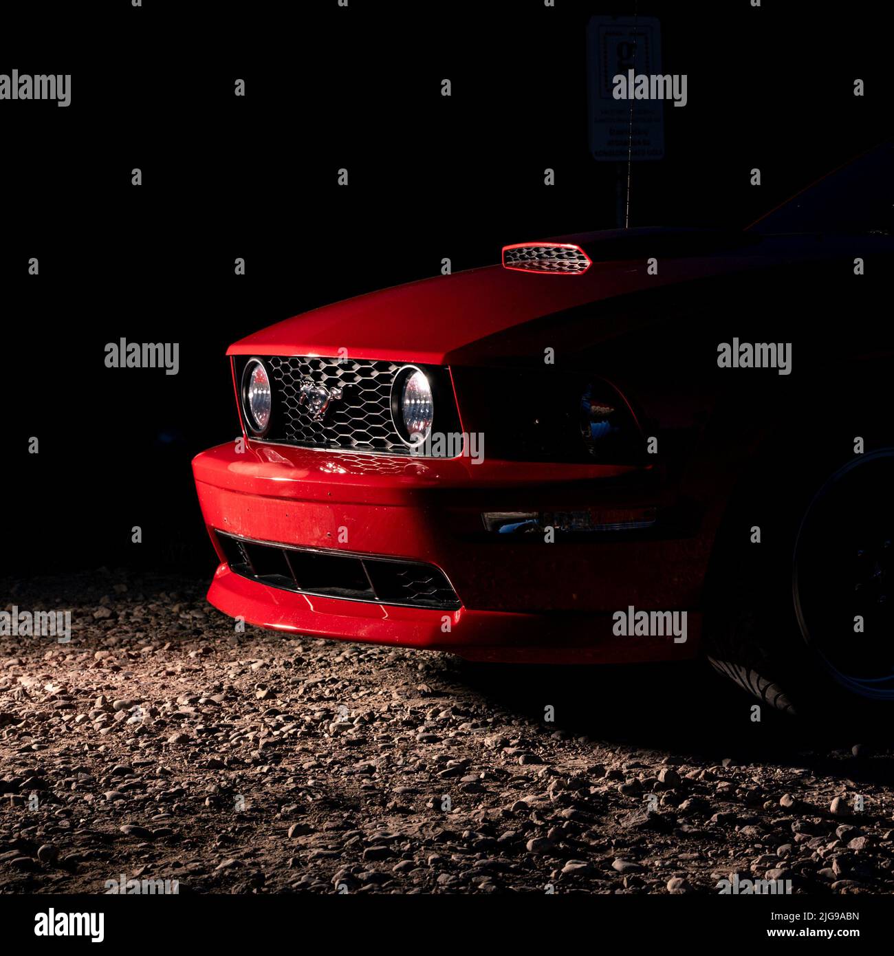 A Mustang sports car red racing lowered GT Stock Photo - Alamy