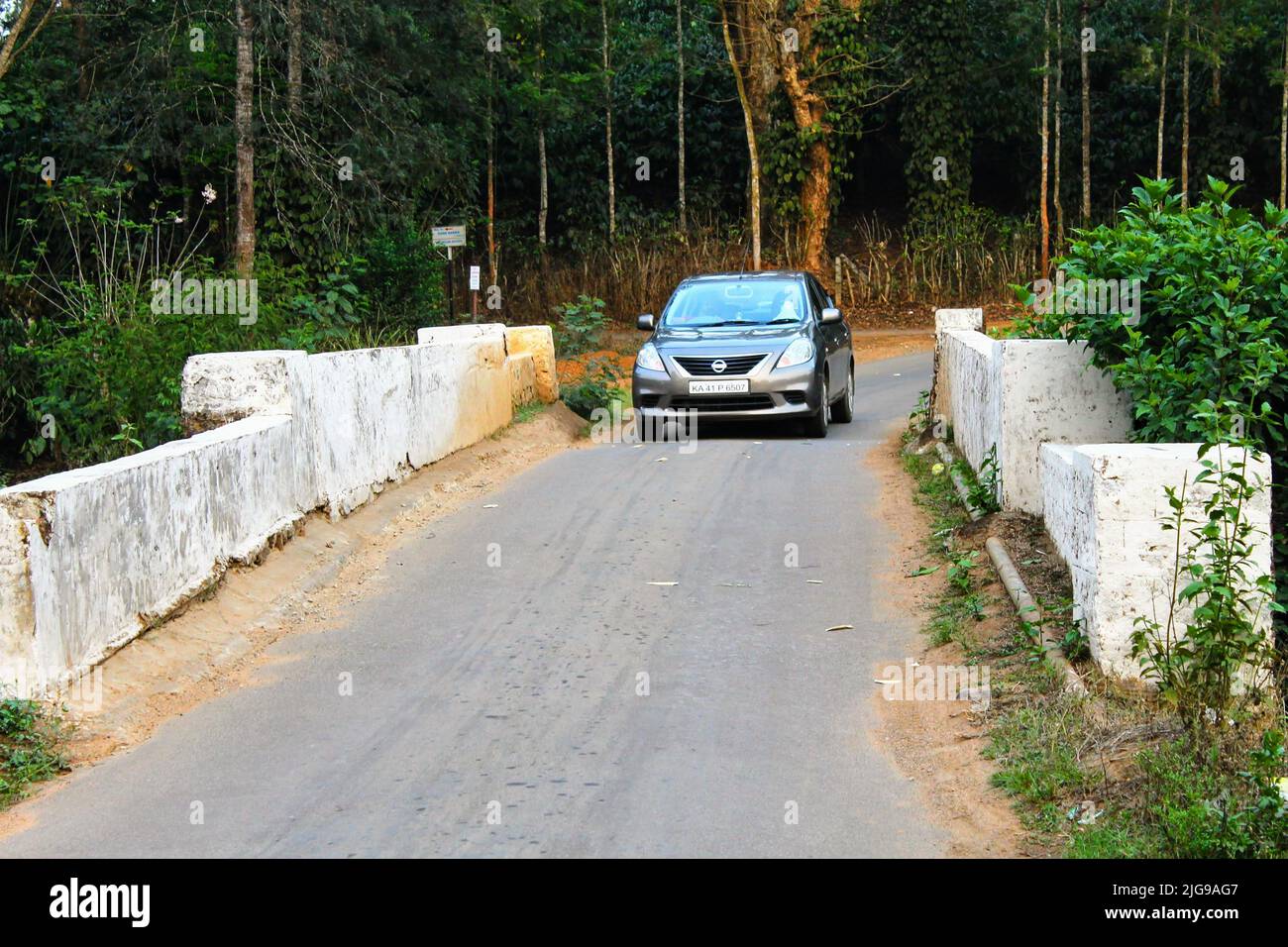 A car driving on the roads in nature Stock Photo - Alamy