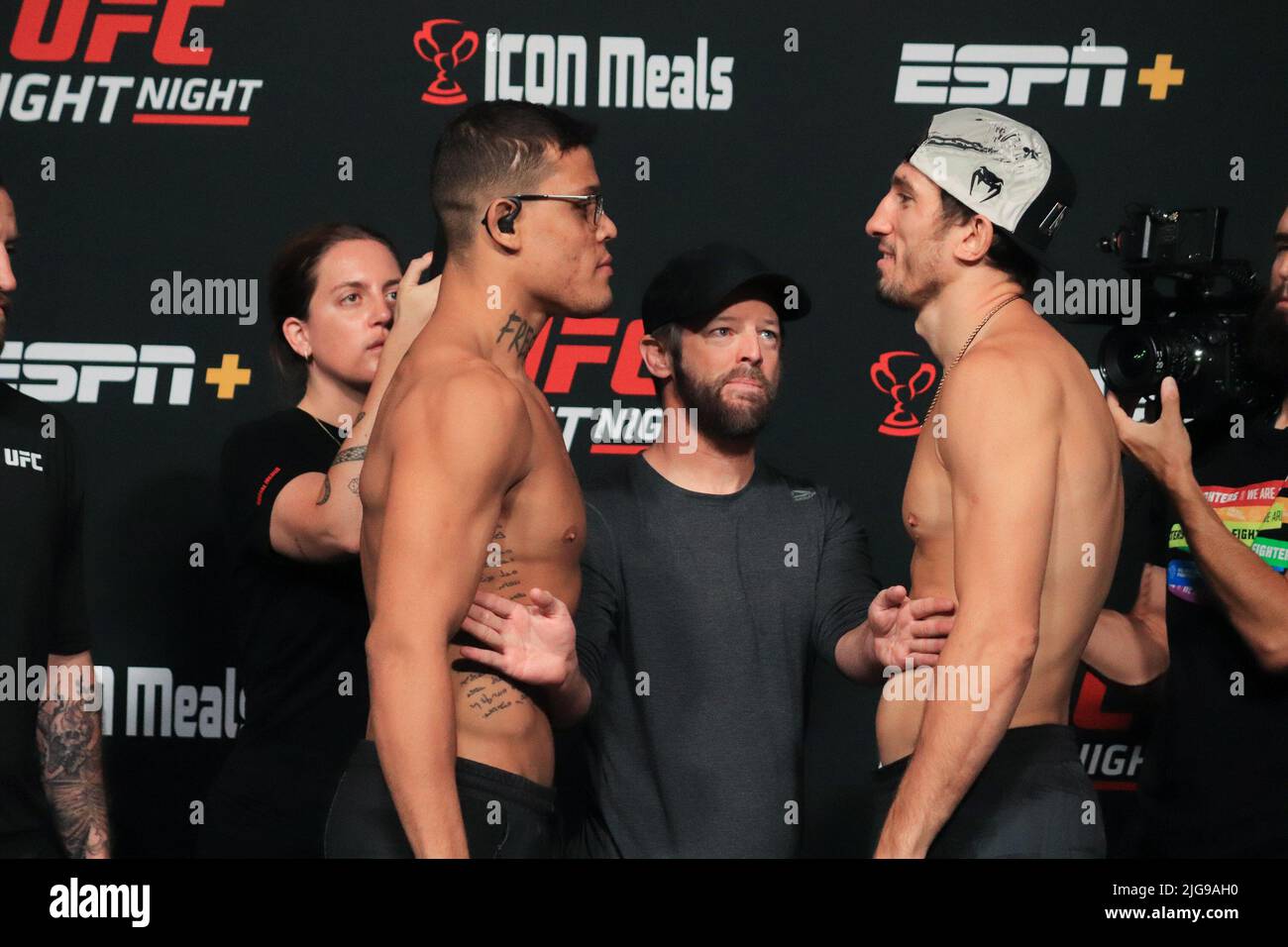 Las Vegas, NV - July 8: Caio Borralho and Armen Petrosyan face off ...