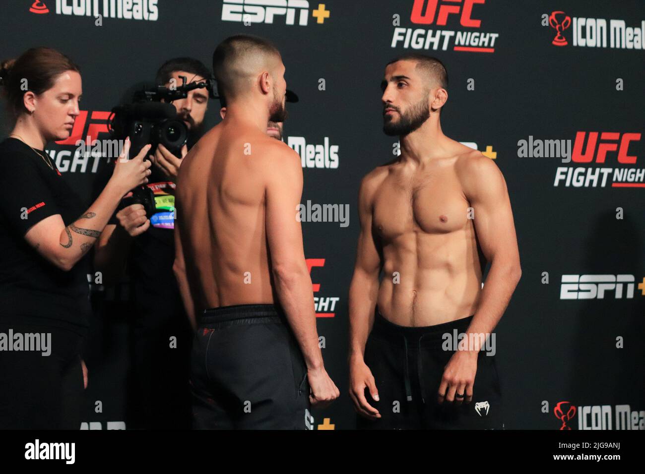 Las Vegas, NV - July 8: Ronnie Lawrence and Saidyokub Kakhramonov face ...