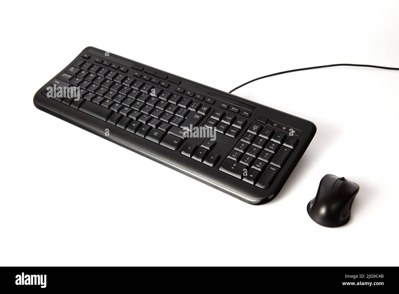 black keyboard and mouse isolated on white background Stock Photo - Alamy