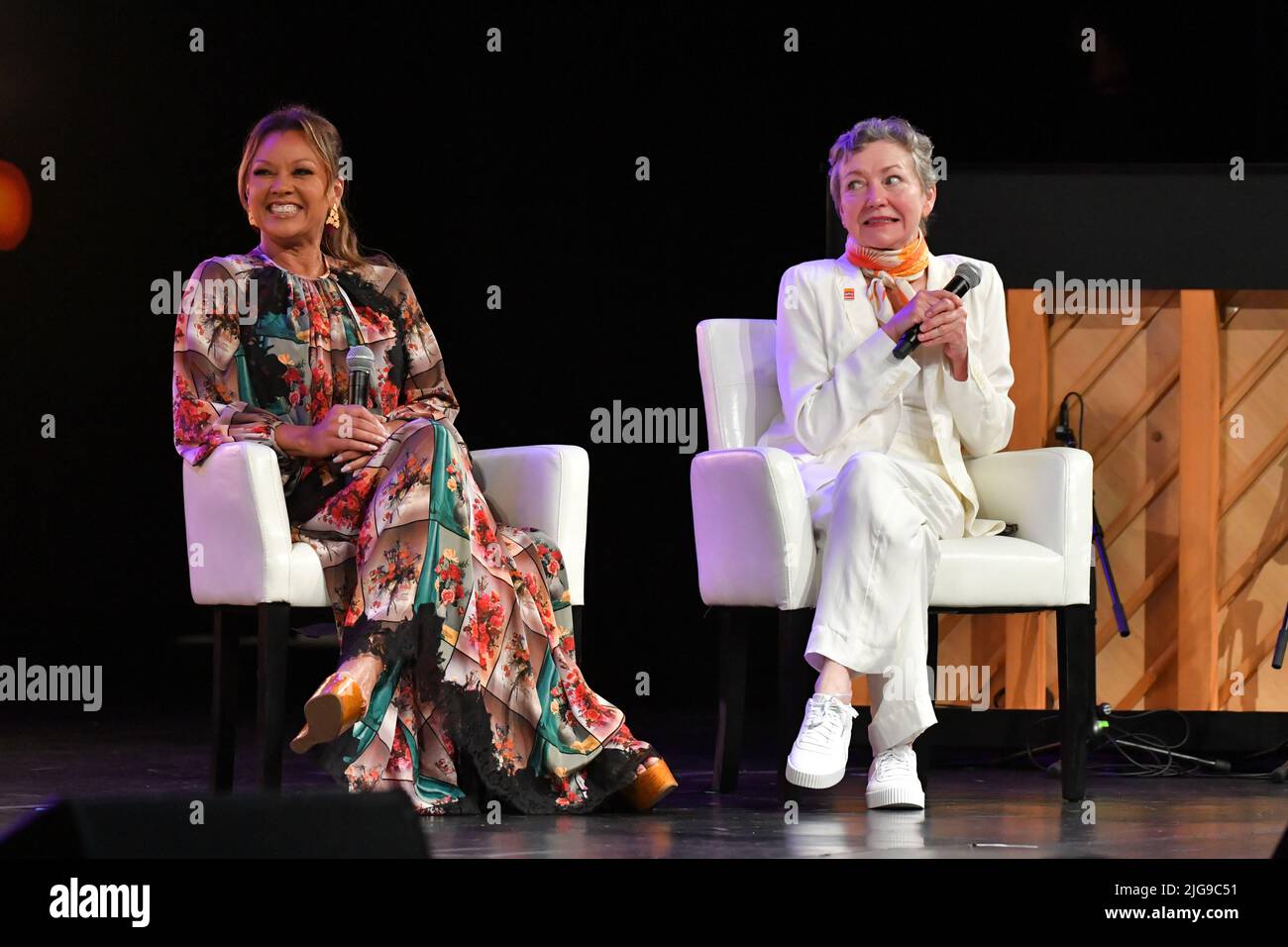 Vanessa Williams and Julie White attend the 'Here's to the Ladies Panel ...