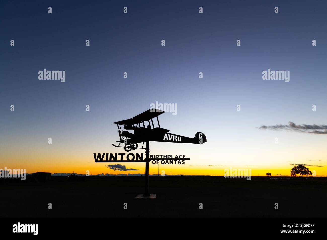 Sign in Winton "Birthplace of Qantas", Queensland, Australia Stock ...