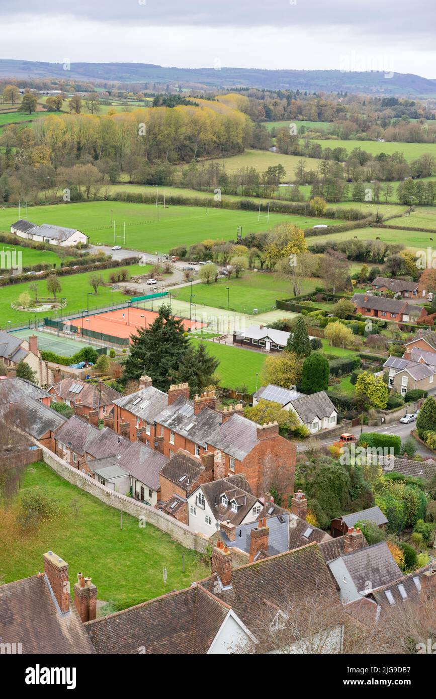 Urban views of Ledbury town in England on the Welsh borders in autumn ...
