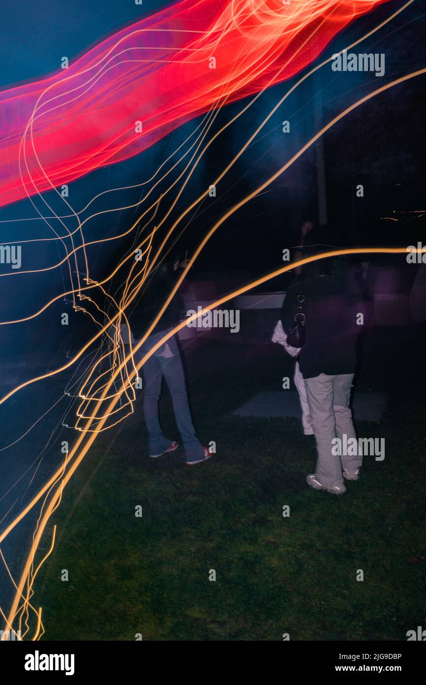 Seattle, USA. 21 Jun, 2022. Long exposure with a flash in Myrtle ...