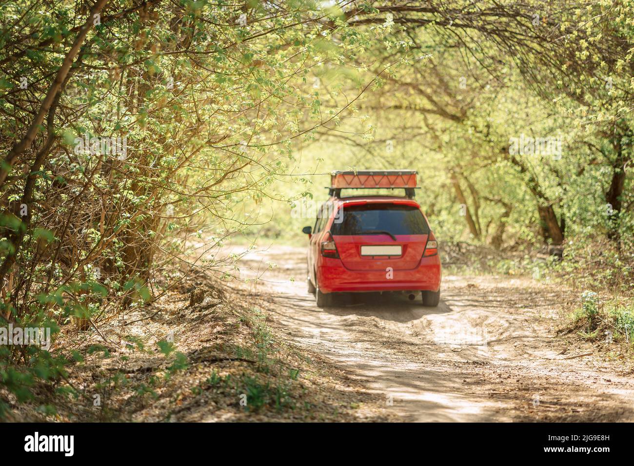 Car on forest path beautiful hi-res stock photography and images - Alamy