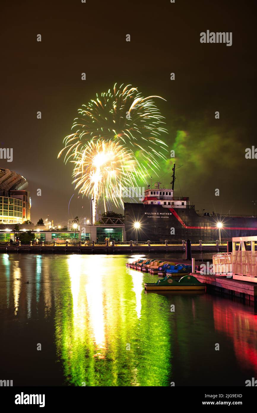 Cleveland Ohio Fireworks for the 4th of July Stock Photo - Alamy