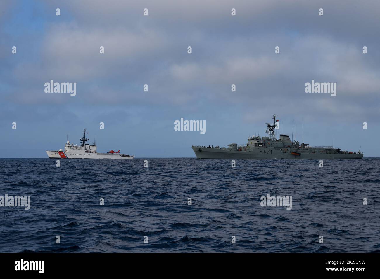 The USCGC Mohawk (WMEC 913) and the NRP Antonio Enes sailing in ...