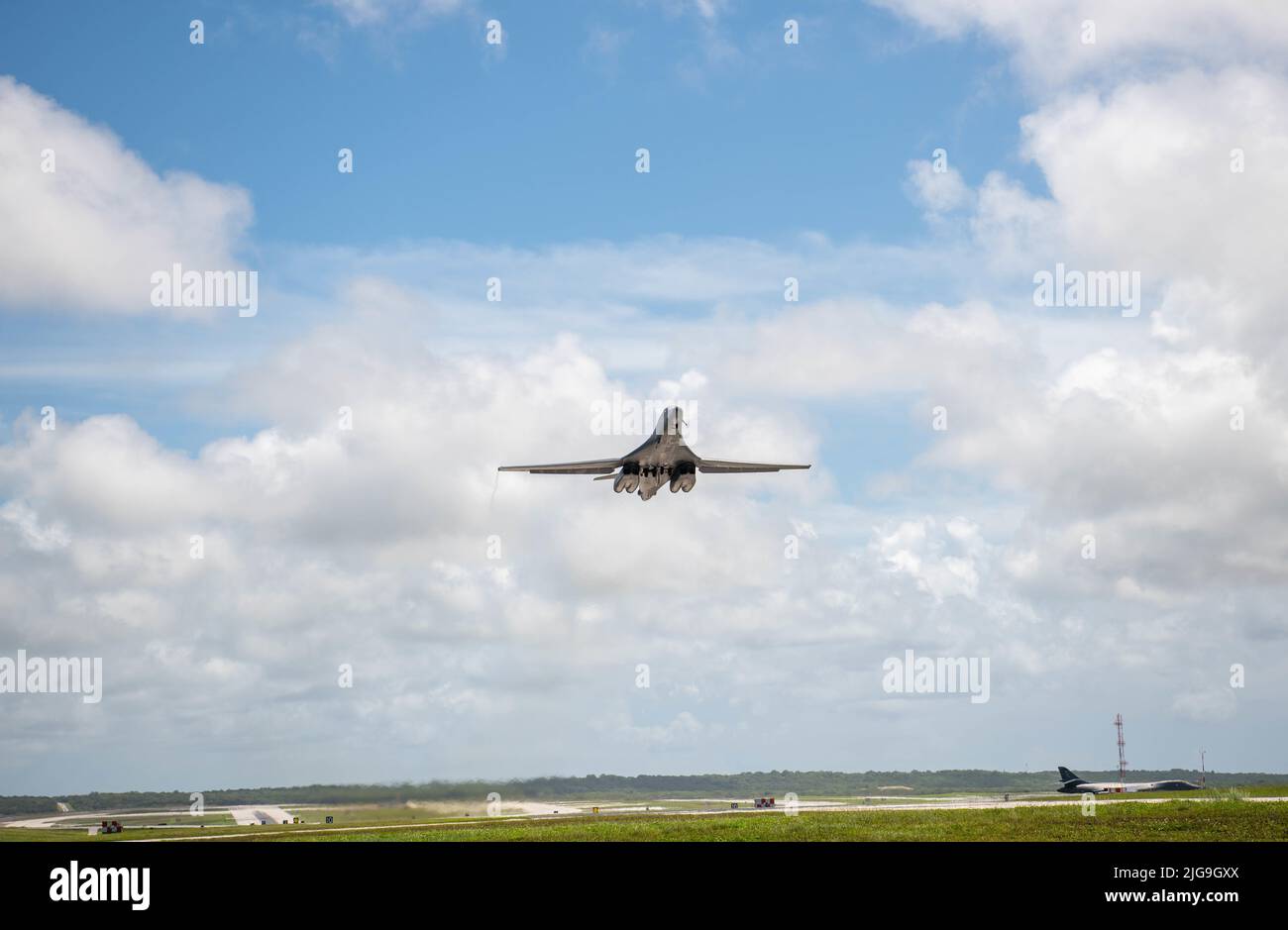 A U.S. Air Force B-1B Lancer, assigned to 34th Expeditionary Bomb ...