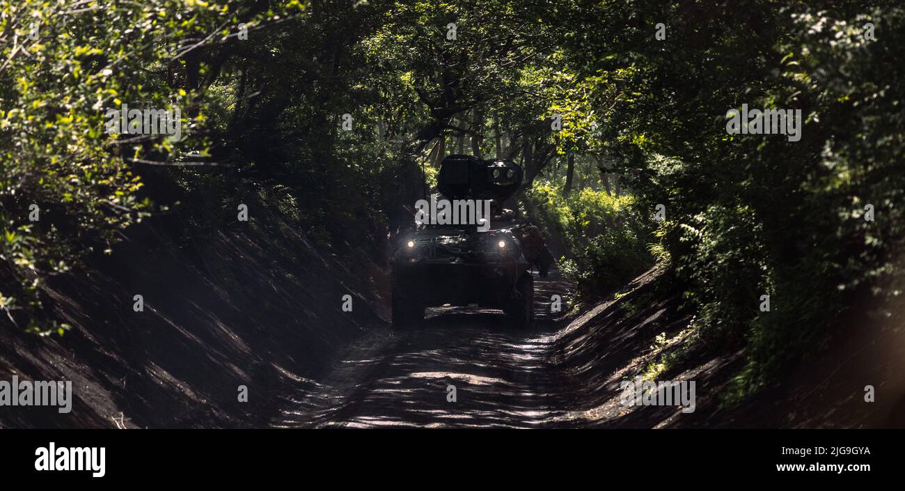 A U.S. Marine Corps Light Armored Vehicle-25 with 3d Light Armored ...