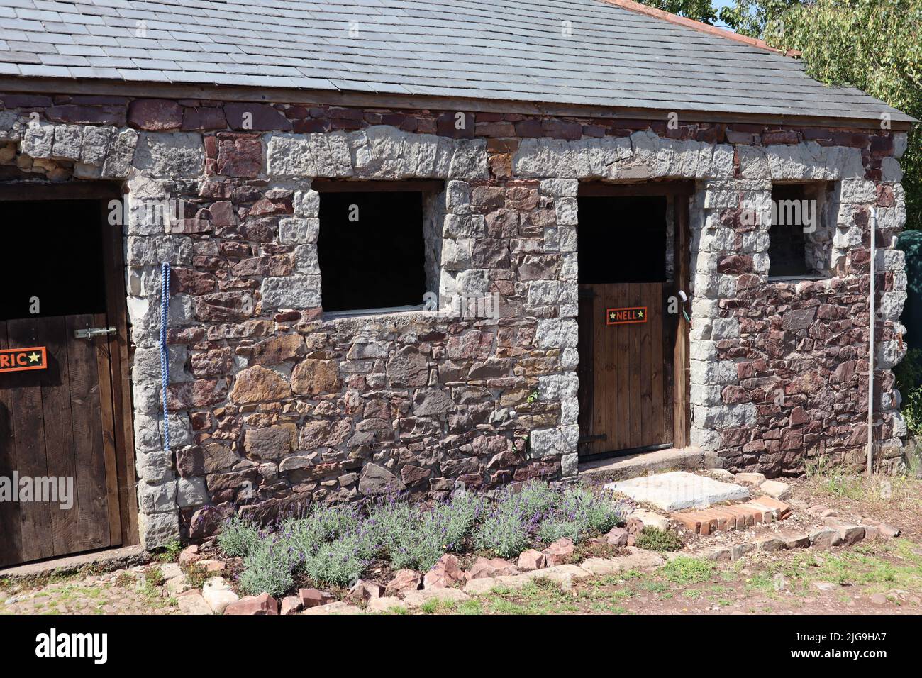 A very solid and modern brick stable. British eccentricity shows itself ...