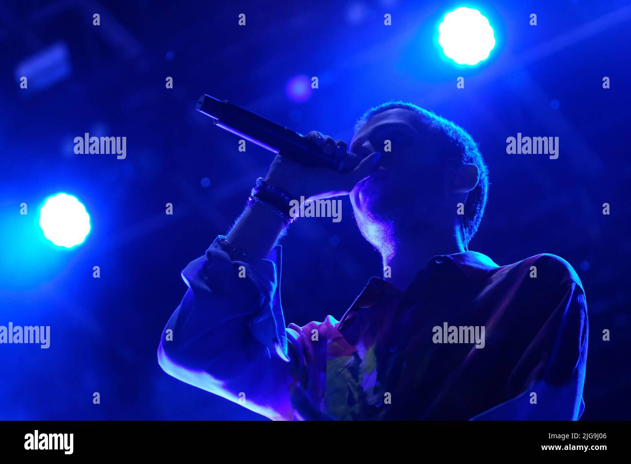 Mantua, Italy. 7th July 2022. The Italian singer Giovanni Pietro Damian ...