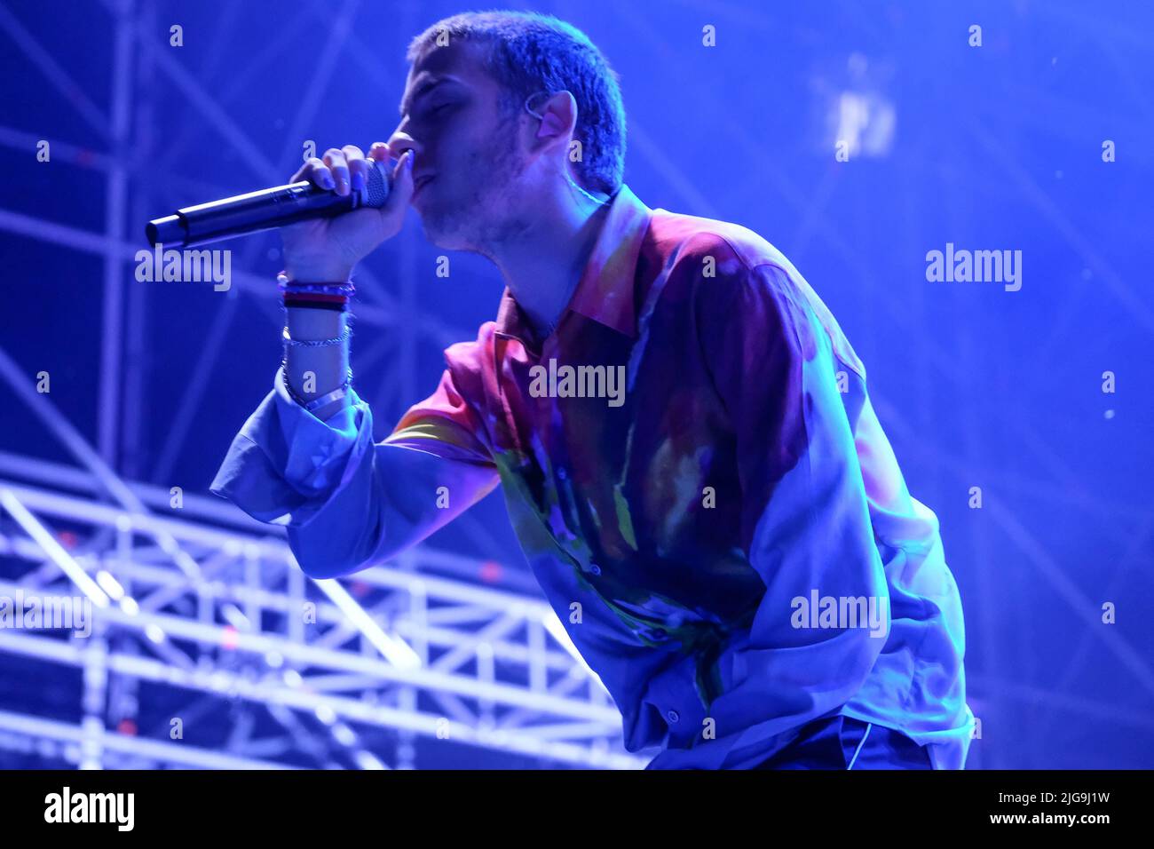 Mantua, Italy. 7th July 2022. The Italian singer Giovanni Pietro Damian ...