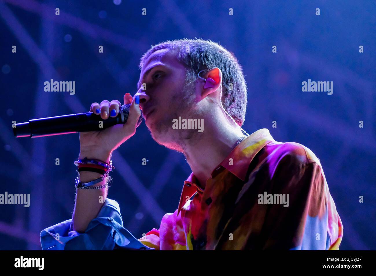 Mantua, Italy. 7th July 2022. The Italian singer Giovanni Pietro Damian ...