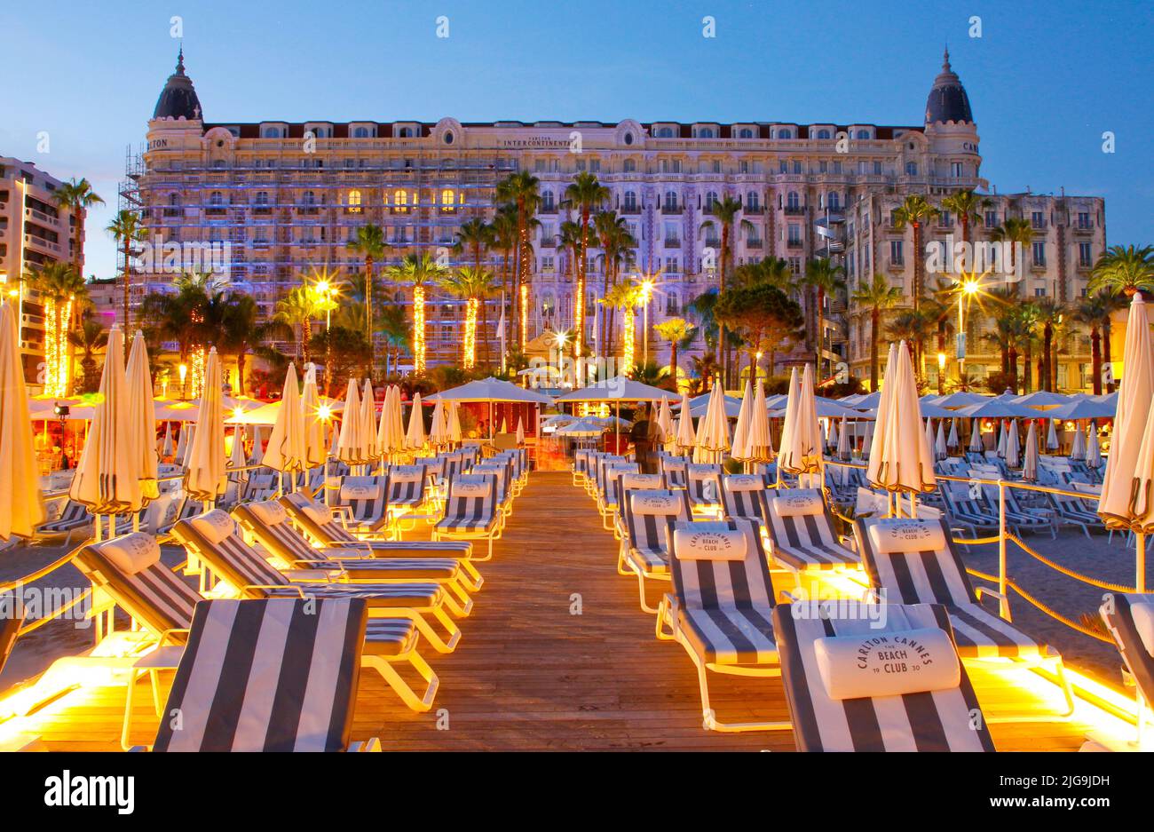 Cannes, France - July 08, 2022: Carlton Beach Club at InterContinental ...