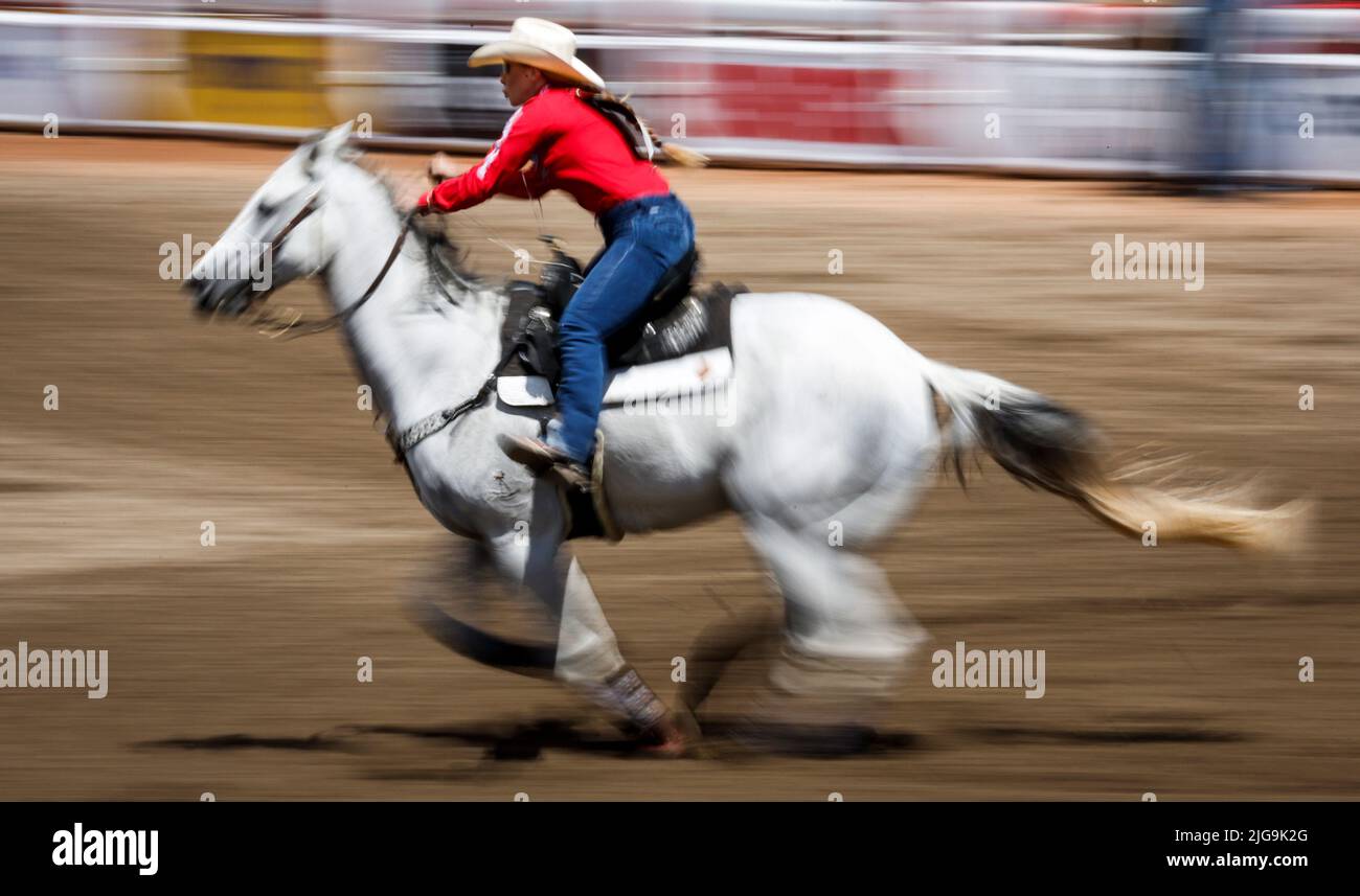 July 8, 2022, Calgary, AB, CANADA: Emily Beisel, of Weatherford Okla ...