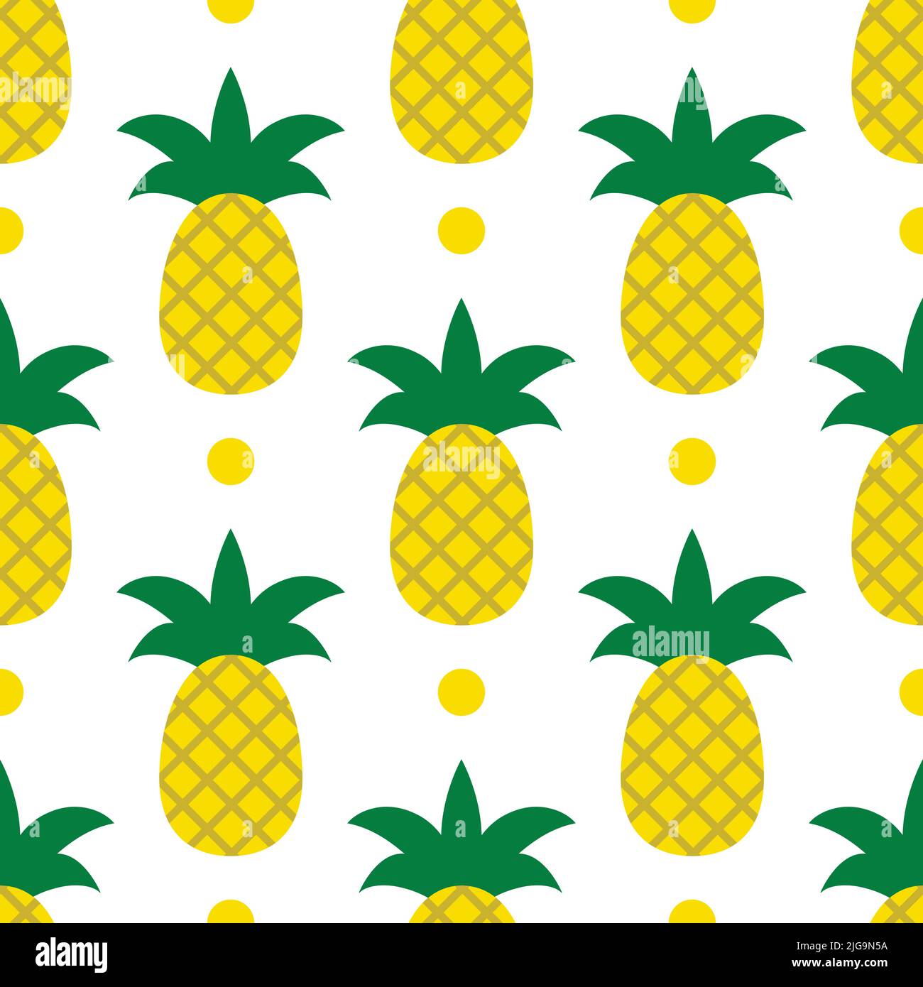Pineapple seamless pattern. Summer tropical fruit vector background ...