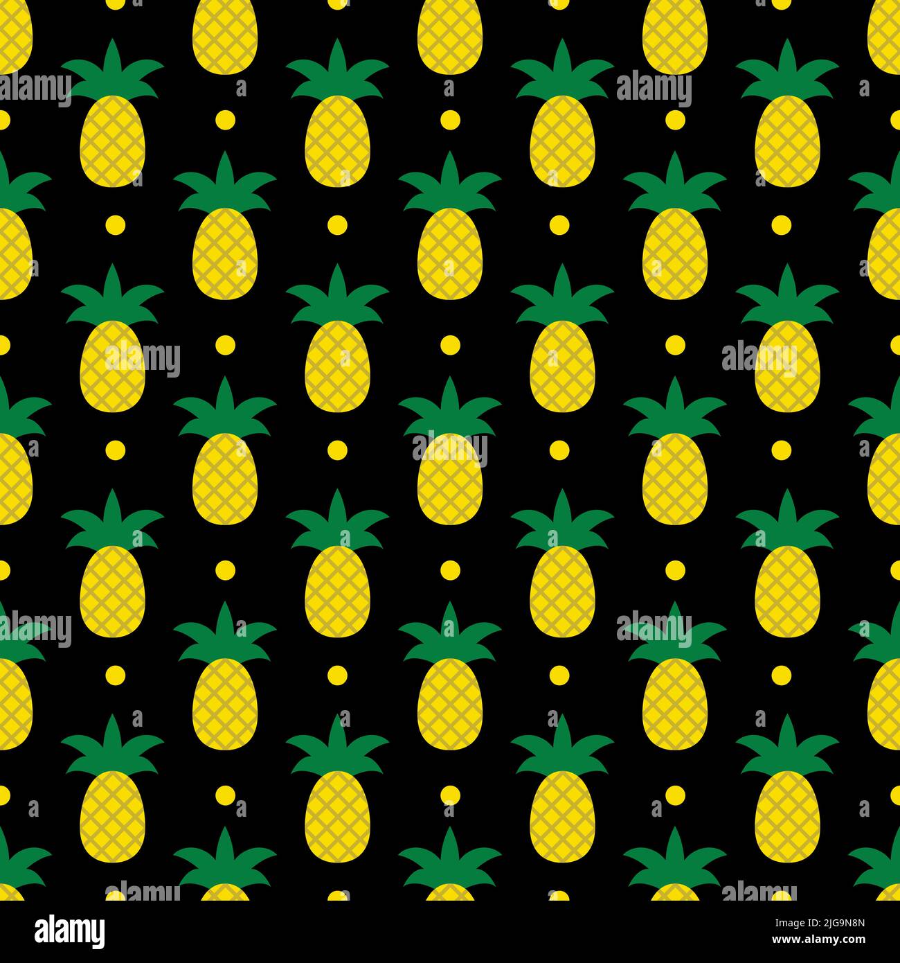 Pineapple seamless pattern. Summer tropical fruit vector background ...