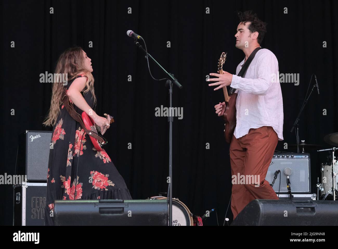 Bass guitarist and vocalist Issy Ferris and lead guitarist and vocalist ...