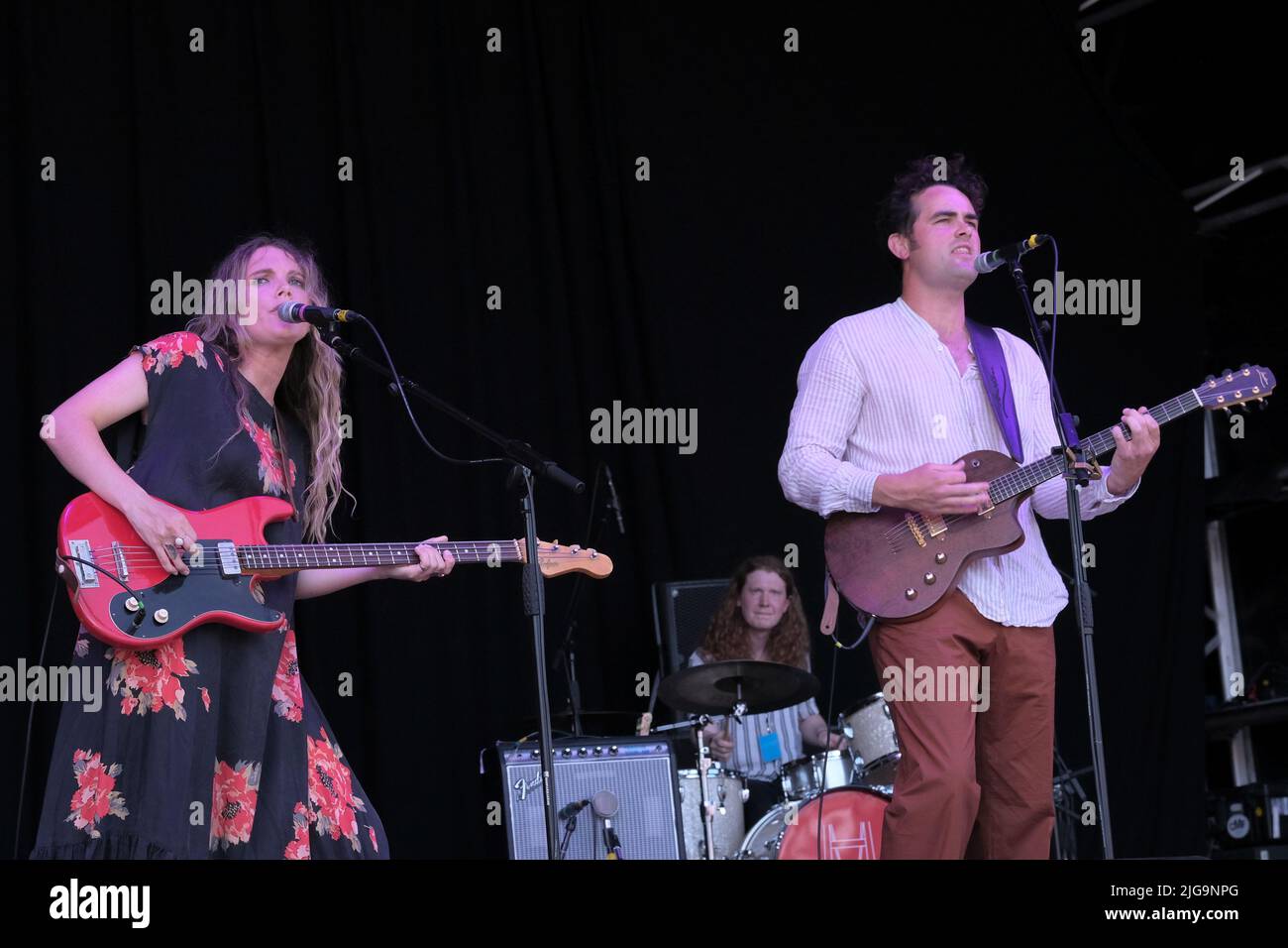 Bass guitarist and vocalist Issy Ferris and lead guitarist and vocalist ...