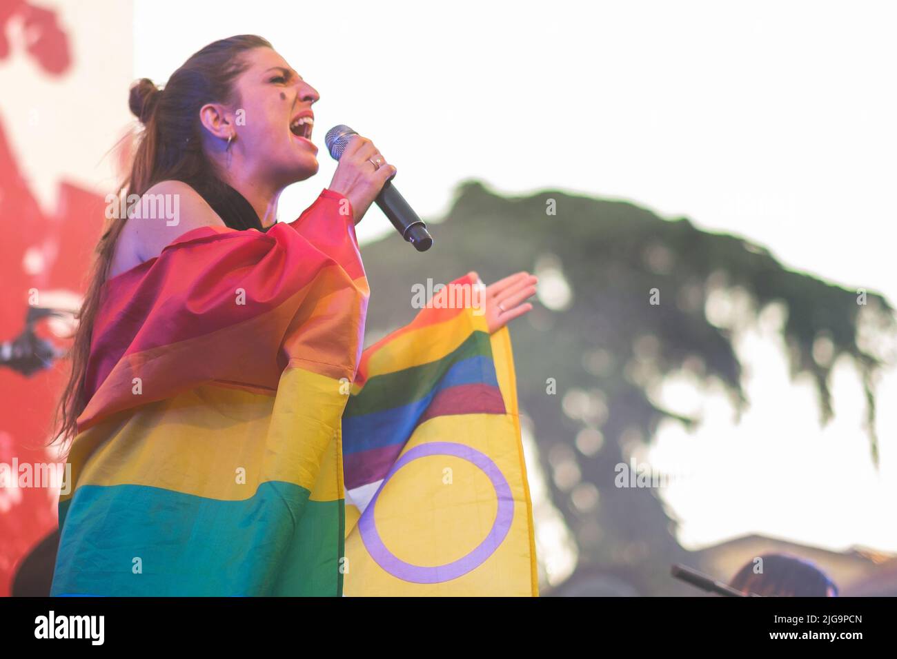 Singer Lorena Jimenez known as Niña Lunares performs at the LGTB Pride ...