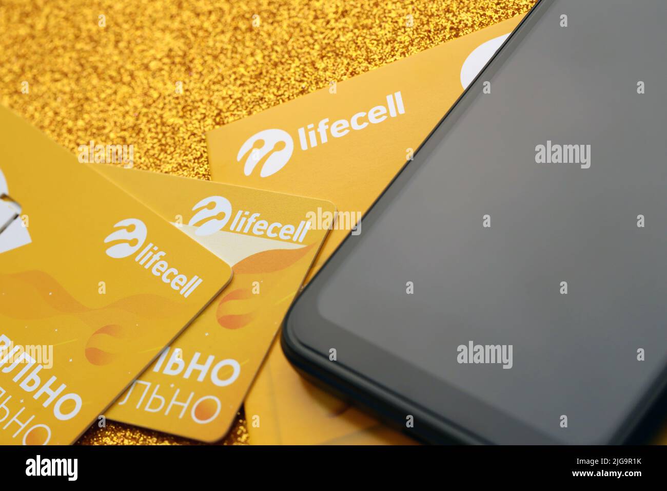TERNOPIL, UKRAINE - JULY 5, 2022: Lifecell new sim card with free ...