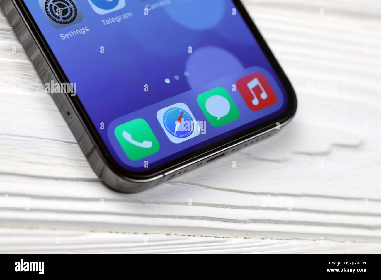 KHARKIV, UKRAINE - JANUARY 27, 2021: Apple Iphone 12 pro new brand ...