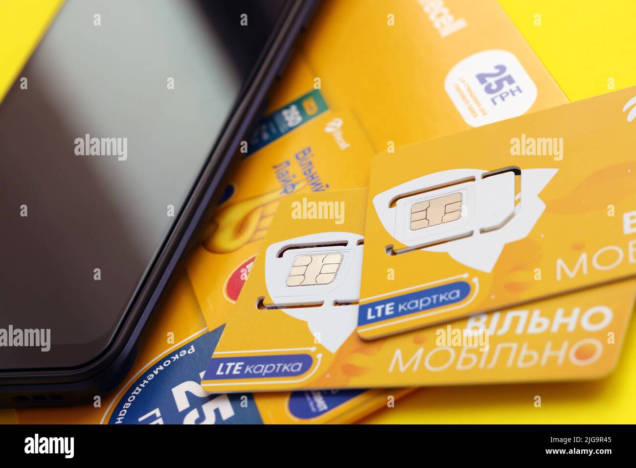 TERNOPIL, UKRAINE - JULY 5, 2022: Lifecell new sim card with free ...