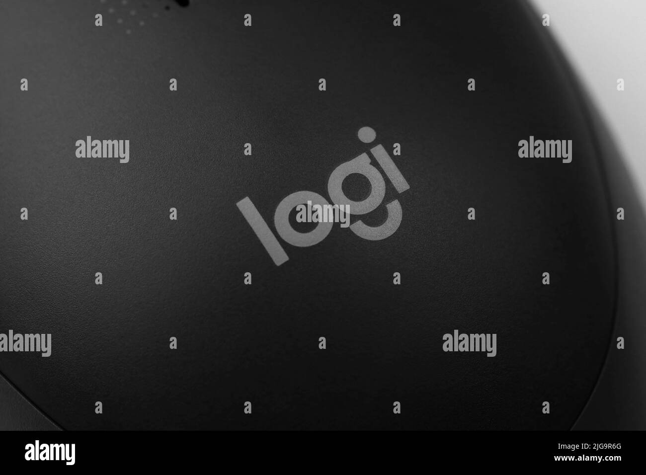 KHARKIV, UKRAINE - MARCH 5, 2021: Logitech wireless mouse on white ...